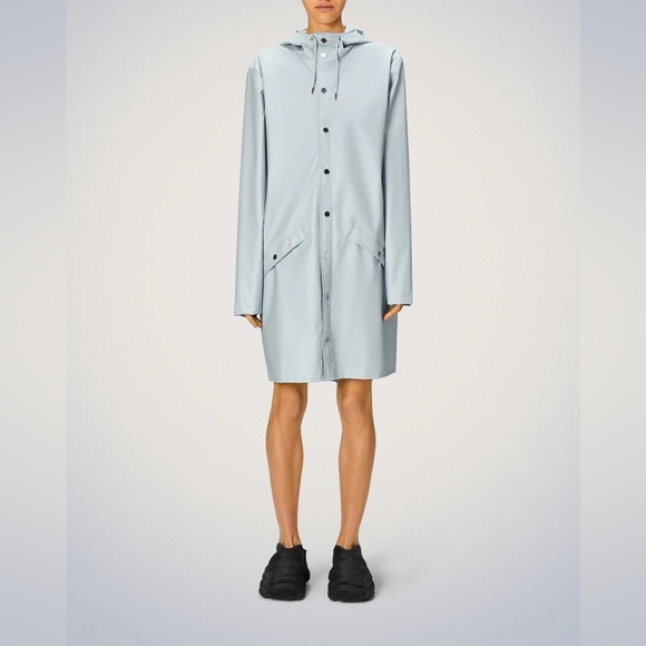 Rains | Jackets & Coats | Nwt Rains Long Jacket Small Sky | Poshmark